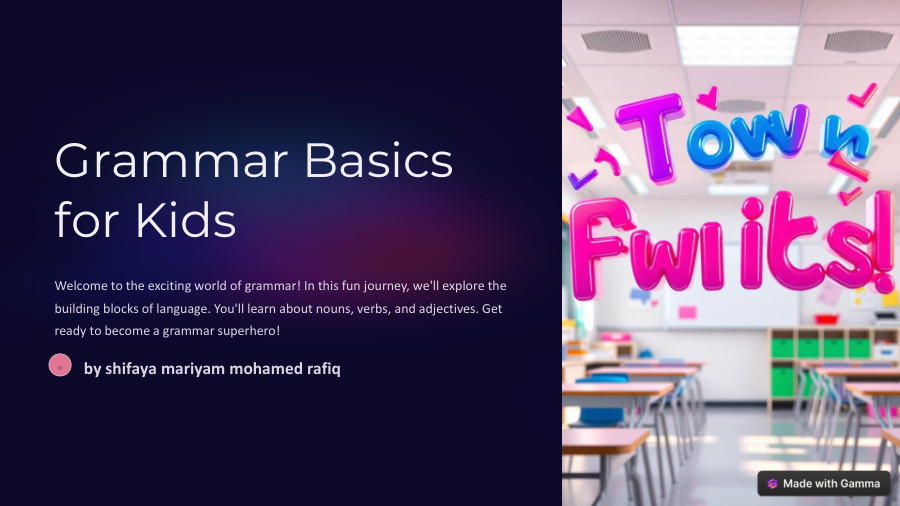 Grammar Basics for Kids - PowerPoint Slides - MyPrivateTutor Qatar
